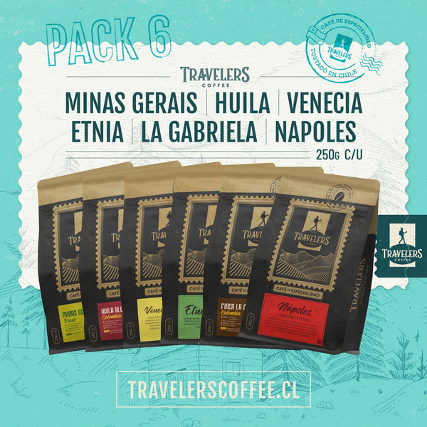 Café Pack 6 Orígenes | 250g c/u – Travelers Coffee